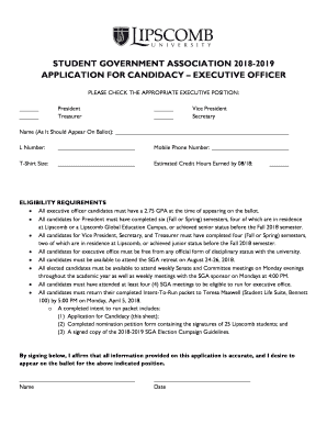 Fillable Online 2018 Executive Officer Nomination Form.docx Fax Email ...