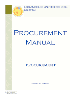 Fillable Online Procurement Manual - psd.lausd.net Fax Email Print ...