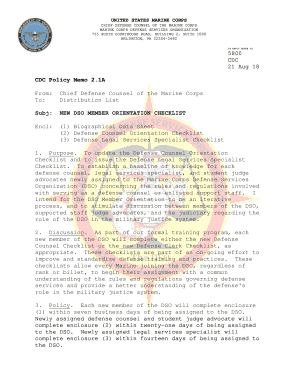 Fillable Online UNITED STATES MARINE CORPS CHIEF DEFENSE COUNSEL OF Fax ...