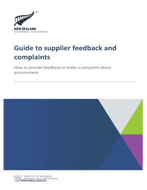 Fillable Online Procurement guide: Complaints management - Department of ... Fax Email Print ...