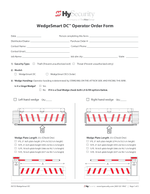 Fillable Online WedgeSmart DC Operator Order Form - hysecurity.com Fax ...