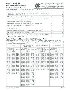 Fillable Online 2018 Tax Calculation Schedule Fax Email Print - pdfFiller