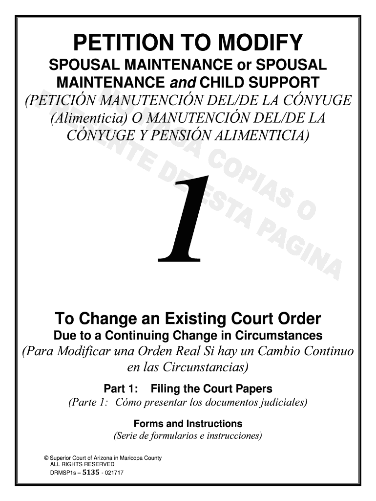 Fillable Online superiorcourt maricopa PETICIN MANUTENCIN DEL/DE LA CNYUGE (Alimenticia) O ...