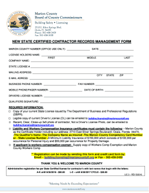 Fillable Online NEW STATE CERTIFIED CONTRACTOR RECORDS MANAGEMENT FORM ...