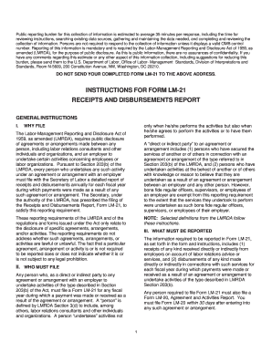 Fillable Online instructions for form lm-21 receipts and disbursements ...