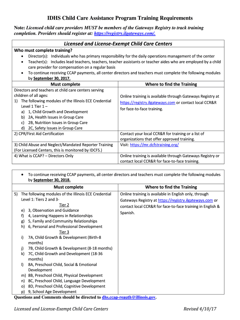 Fillable Online CCAP Licensed Family Child Care Providers Must Complete ...