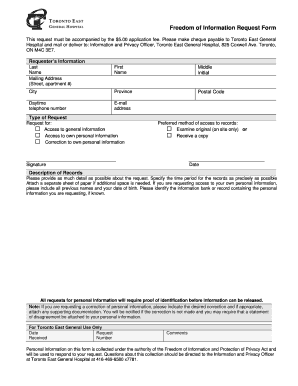Fillable Online Freedom of Information Request Form Final - tehn.ca Fax ...