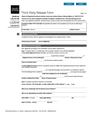 Fillable Online Third-Party Release Form - Charles Schwab Fax Email ...