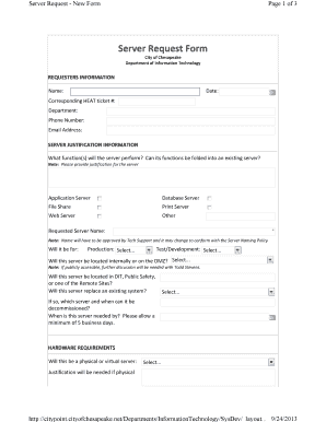 Fillable Online Server Request Form - City of Chesapeake Fax Email ...