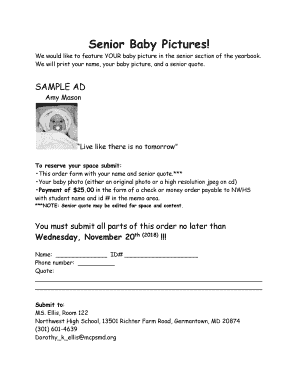 Fillable Online Senior Baby Pictures! Fax Email Print - pdfFiller