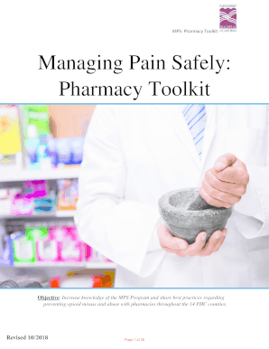 Fillable Online MPS: Pharmacy Toolkit Managing Pain Safely: Pharmacy ...