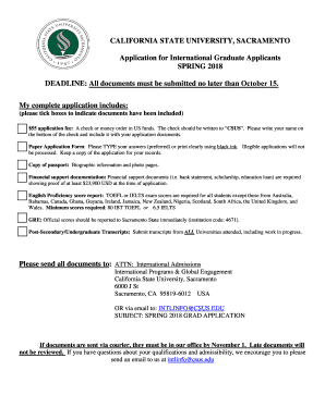 Fillable Online Graduate Admission - Sac State Fax Email Print - pdfFiller