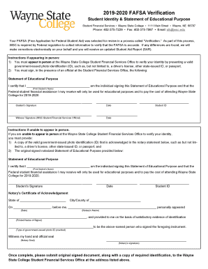 Fillable Online 2019-20 Statement of Educational Purpose - FAFSA ...