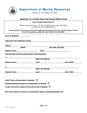 Fillable Online Shellfish Sanitation and Management: Maine Department ...