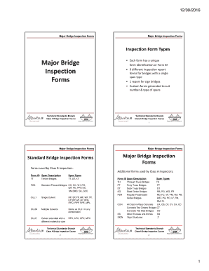 Fillable Online BIM INSPECTION FORMS Inspection Form Types - Alberta ...