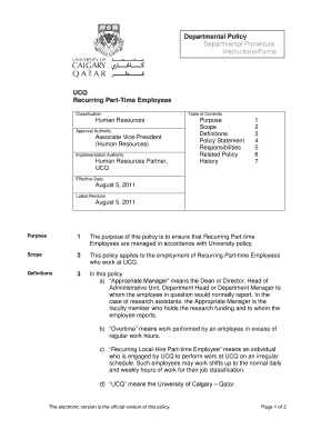 Fillable Online Departmental Policy Departmental Procedure Instructions ...