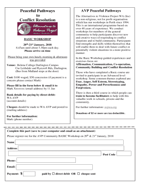 Fillable Online AVP Registration Form - AVP International Fax Email ...