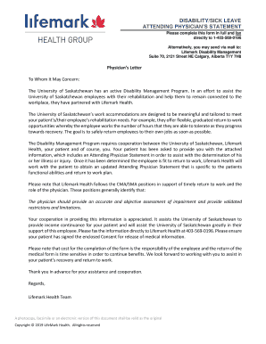 Fillable Online DISABILITY/SICK LEAVE ATTENDING PHYSICIANS STATEMENT Fax Email Print - pdfFiller