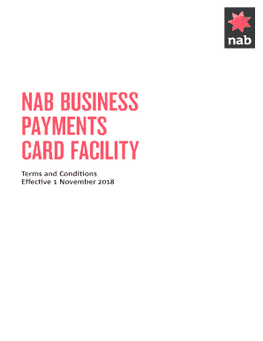 Fillable Online NAB Business Payments Card Facility - Terms and ...
