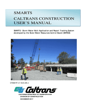 Fillable Online smarts caltrans construction user's manual - CA.gov Fax ...