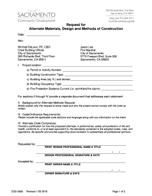 Fillable Online Alternate Materials, Alternate Design and Methods of ...