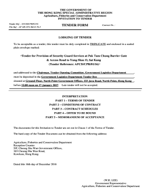 Fillable Online Tender for Provision of Security Guard Services at Pak ...