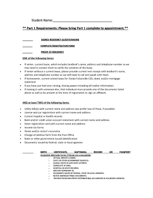 Fillable Online ** Part 1 Requirements: Please bring Part 1 complete to ...