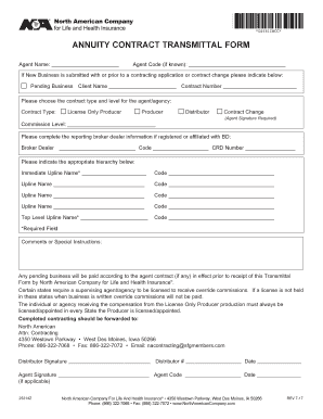 Fillable Online ANNUITY CONTRACT TRANSMITTAL FORM - goforforms.com Fax ...