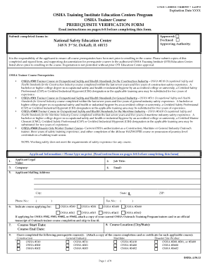 Fillable Online Prerequisite Verification Form - with Privacy act ...