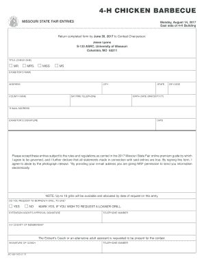 Fillable Online 350-1403 (2-17) 4-H CHICKEN BARBECUE Fax Email Print ...