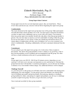 Fillable Online Group Supervision Contract Fax Email Print - pdfFiller
