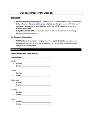Fillable Online Blank SFSP Meal order form 2016.docx Fax Email Print ...