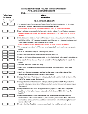 Fillable Online EROSION, SEDIMENTATION & POLLUTION CONTROL PLAN ...