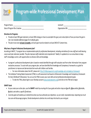 Fillable Online Program-wide Professional Development Plan Fax Email ...