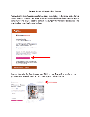 Fillable Online Patient Access Registration Process Fax Email Print ...