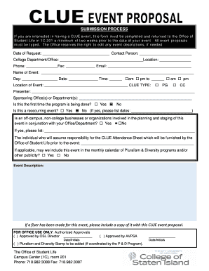 Fillable Online CLUE Proposal Form Fax Email Print - pdfFiller