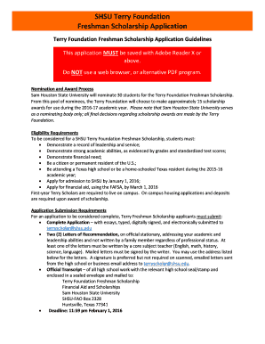 Fillable Online SHSU Terry Foundation Fax Email Print - pdfFiller
