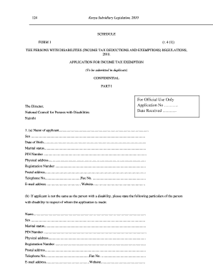 Fillable Online Kenya Subsidiary Legislation, Tax Exemption Forms Fax ...