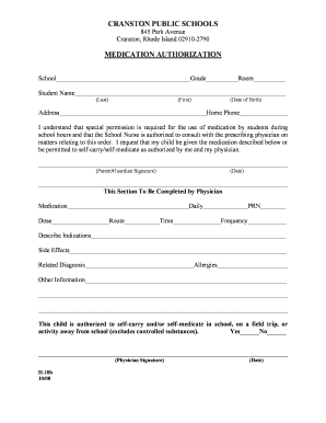 Fillable Online Medication Authorization form (1) Fax Email Print ...