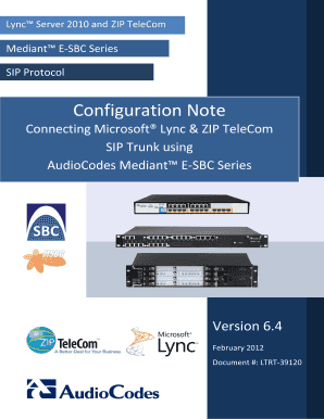 Fillable Online Configuration Note - AudioCodes Fax Email Print - pdfFiller