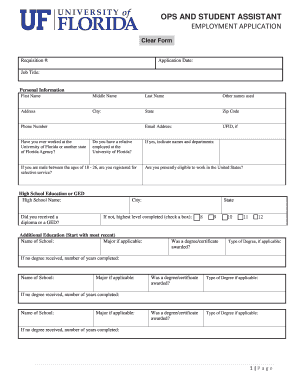 Fillable Online Clear Form - UF College of Journalism and ...
