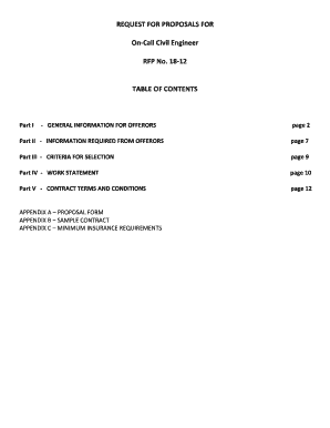 Fillable Online REQUEST FOR PROPOSALS FOR On Call Civil Engineer RFP ...