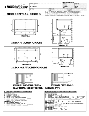 Fillable Online OFFICE USE ONLY APPLICANT: DECK ZONE: AREA: ADDRESS ...
