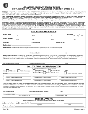 Fillable Online Student Forms - LACCD Fax Email Print - pdfFiller