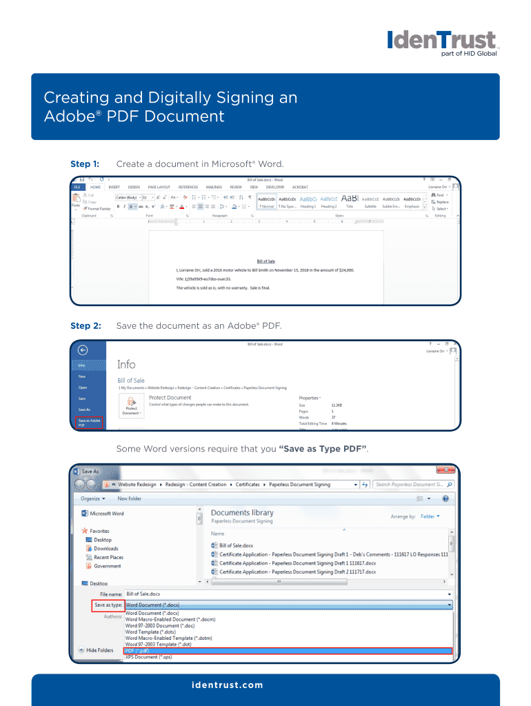 Fillable Online Creating and Digitally Signing an Adobe PDF Document ...
