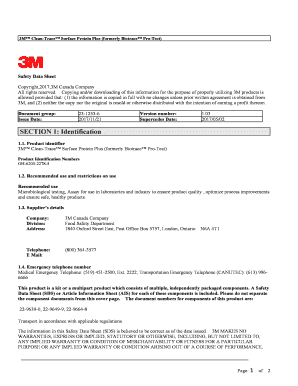 Fillable Online 3M Clean-Trace Surface Protein Plus (formerly Biotrace ...