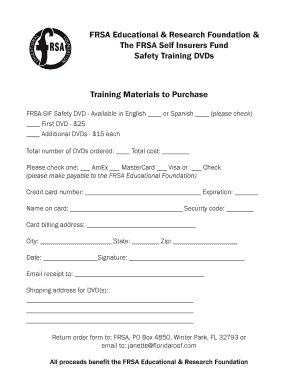 Fillable Online SIF training DVDs. SIF training DVDs Fax Email Print ...