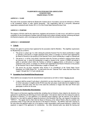 Fillable Online Sample Constitution for Soccer Club/League - Amazon AWS ...