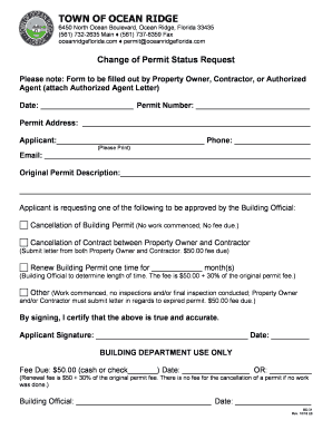Fillable Online Change of Permit Status Request Fax Email Print - pdfFiller
