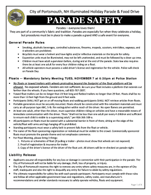 Fillable Online Parade Safety - Portsmouth, New Hampshire Fax Email ...
